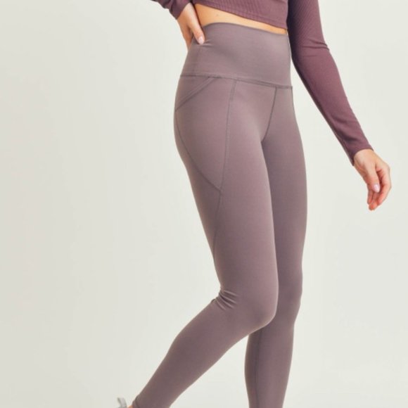 Mono B | Pants & Jumpsuits | High Rise Leggings W Pockets Mauve | Poshmark